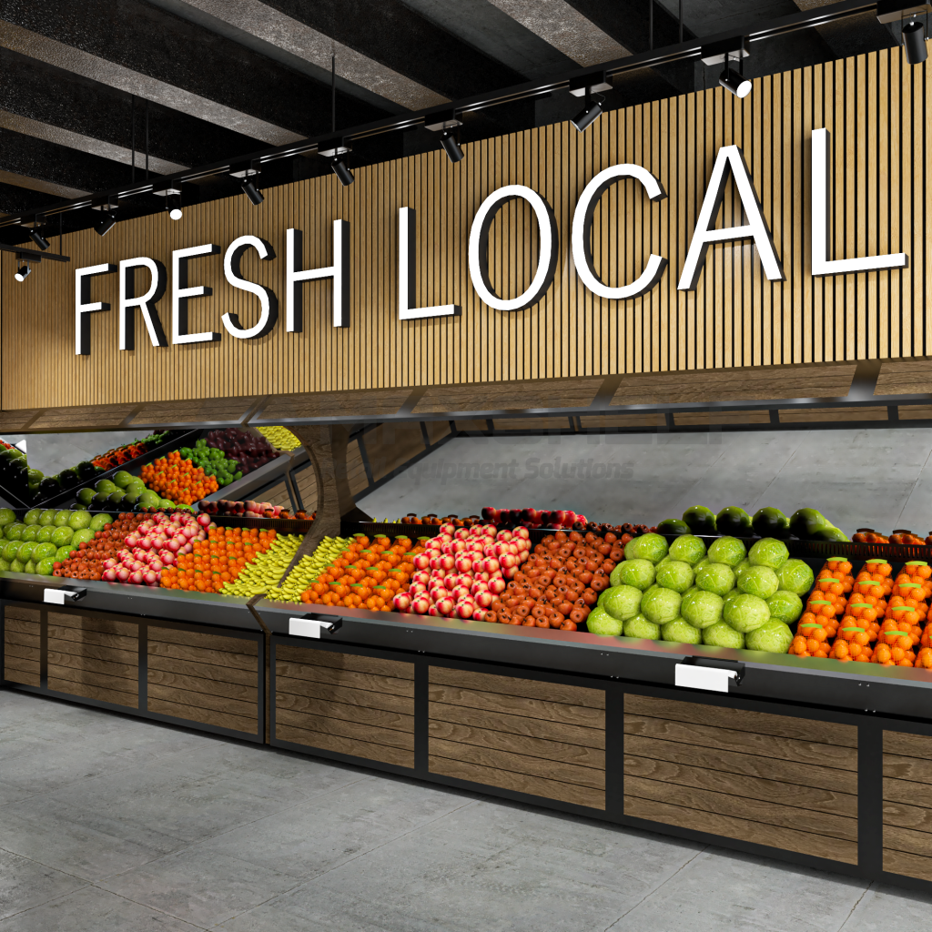 Bespoke Wooden Fruit And Vegetable Stand With Mirror - Maxshelf ...