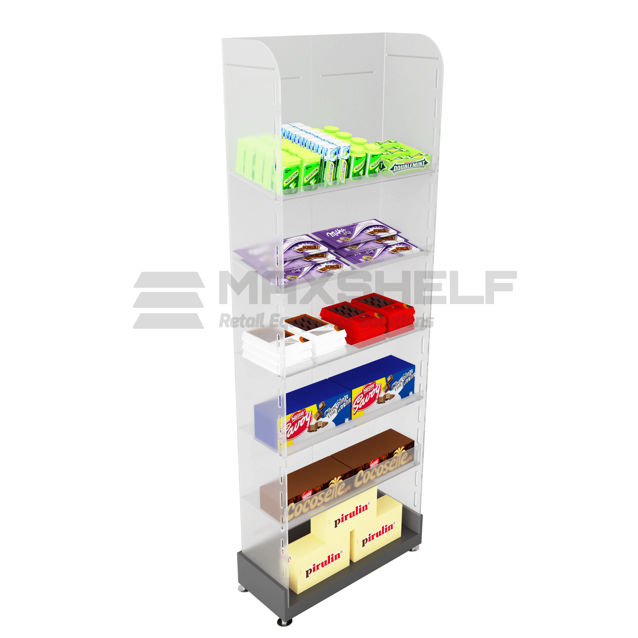 Acrylic tiered sweets & candy display - Maxshelf - Retail Equipment ...