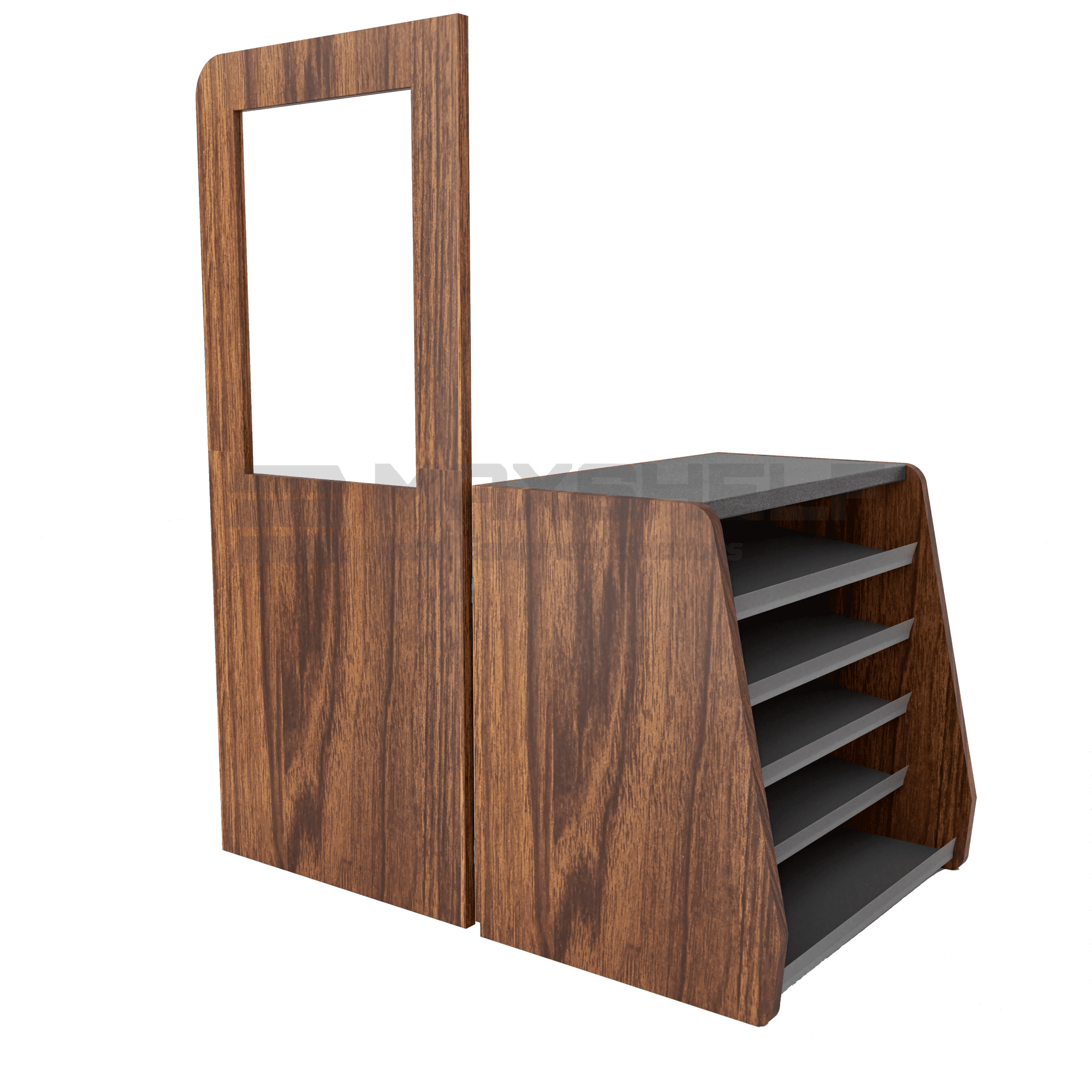 WALNUT SECURITY COUNTER DOOR - Maxshelf - Retail Equipment Solutions