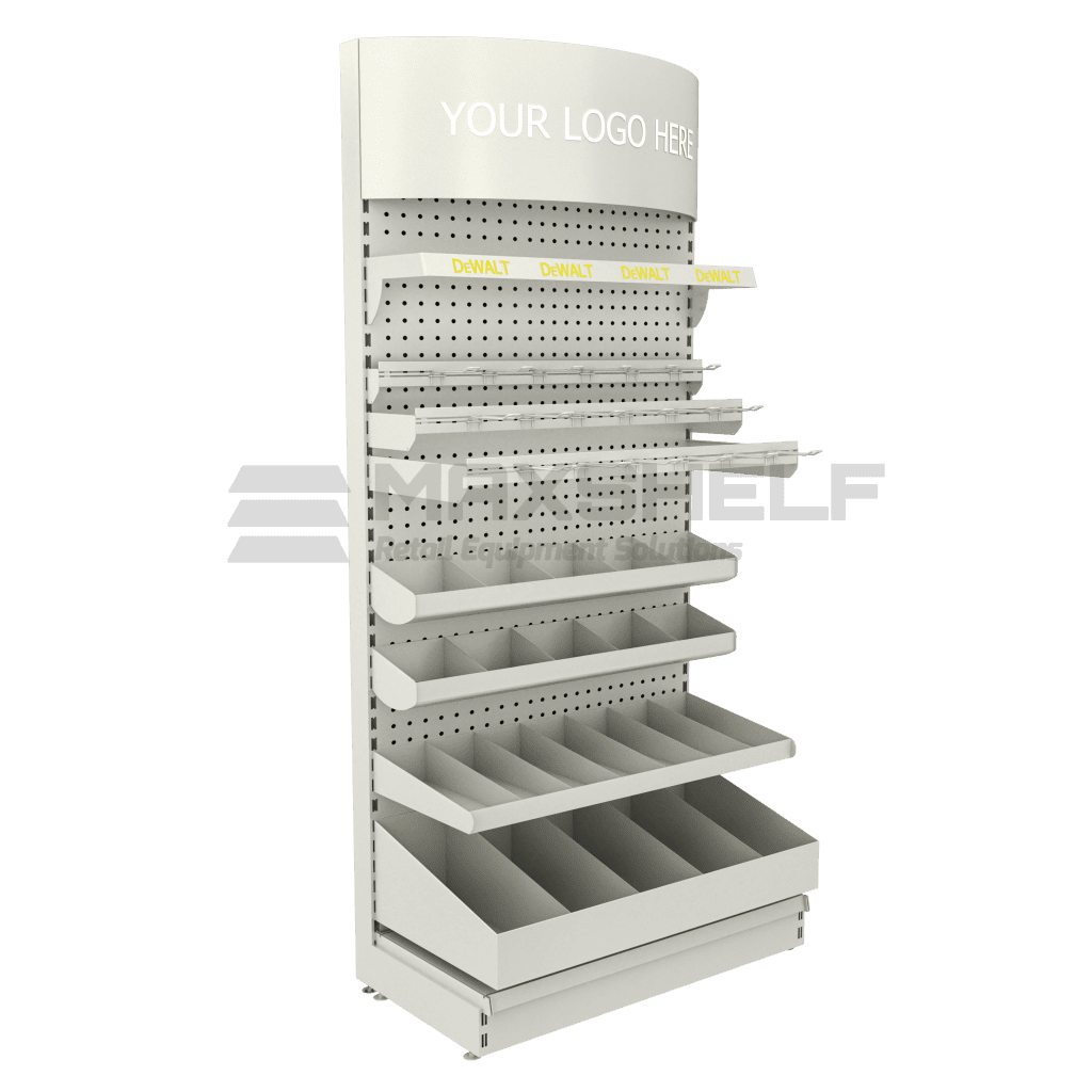 Free Standing Tool Display Wall Unit with white canopy - Maxshelf ...