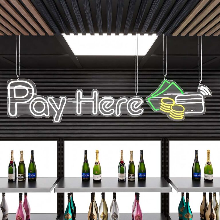 Neon Led - Pay Here - Maxshelf - Retail Equipment Solutions