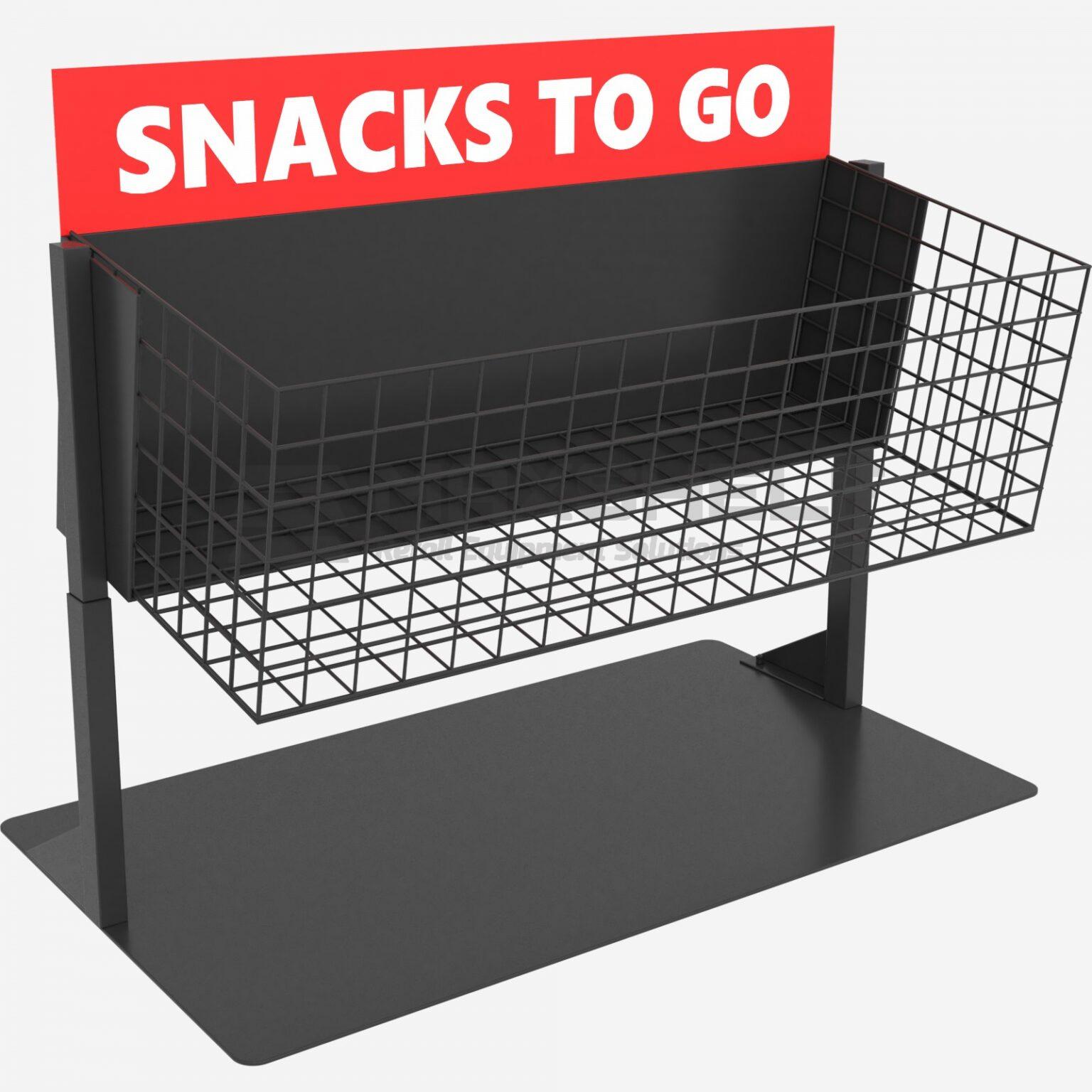 Floor Standing Wire Mesh Crisp Rack | Mobile Snack Display